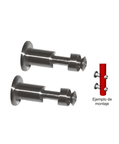 Soporte doble de pared para tubo o poste de acero inoxidable 560-INOX