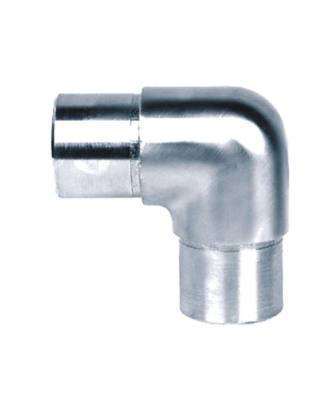 Conector redondeado a 90º de acero inox satinado para tubo redondo 611-INOX