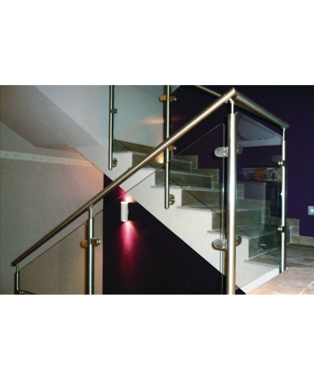 Barandilla interior de acero inoxidable con cristal para escalera Nº8417